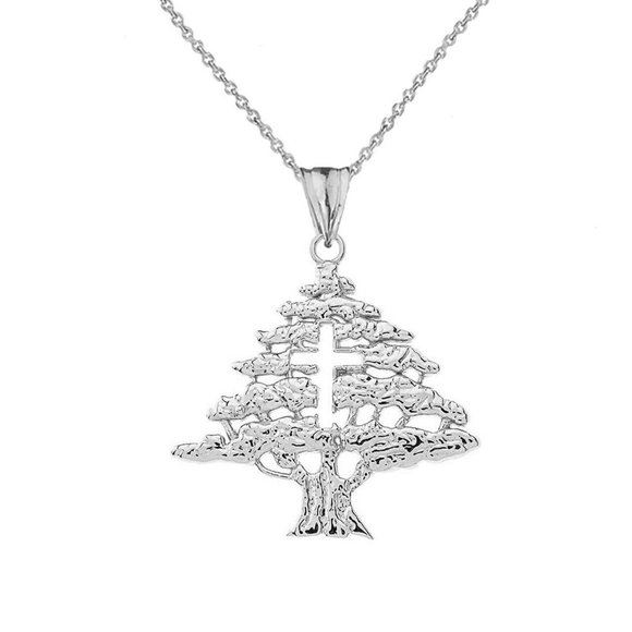 Element Shine | Jewelry | Silver Lebanon Lebanese Cedar Tree Cross ...